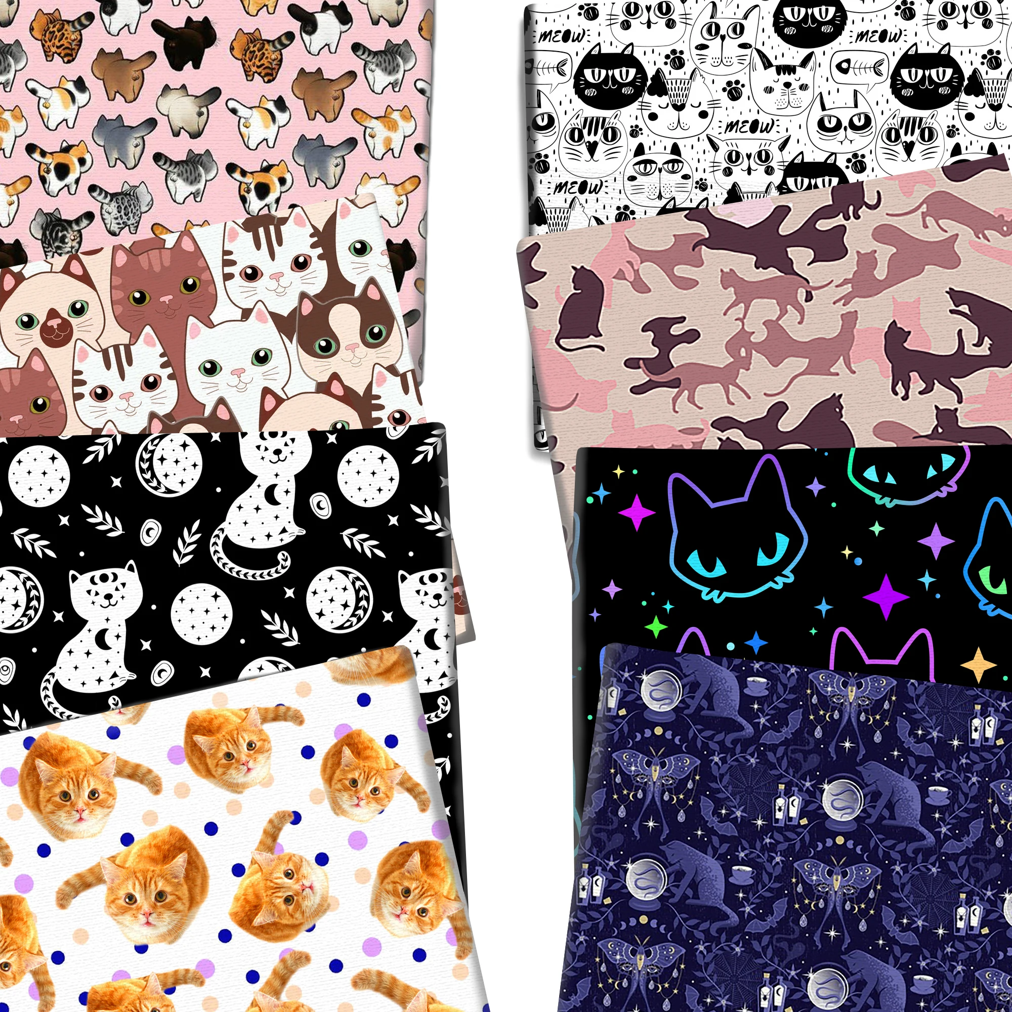 50-145cm-Cute-Cat-Polyester-Cotton-Pure-Cotton-Fabric-Patchwork-Tissue ...