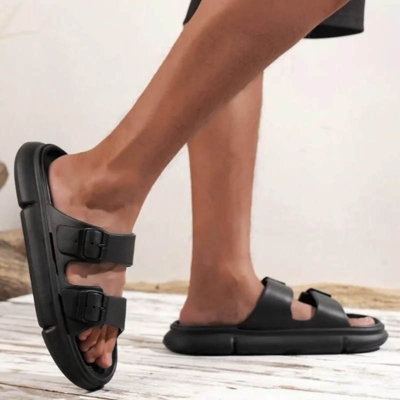 Men's Fashionable Open-Toe Slippers, Adjustable Size Eva Beach Shoes ...