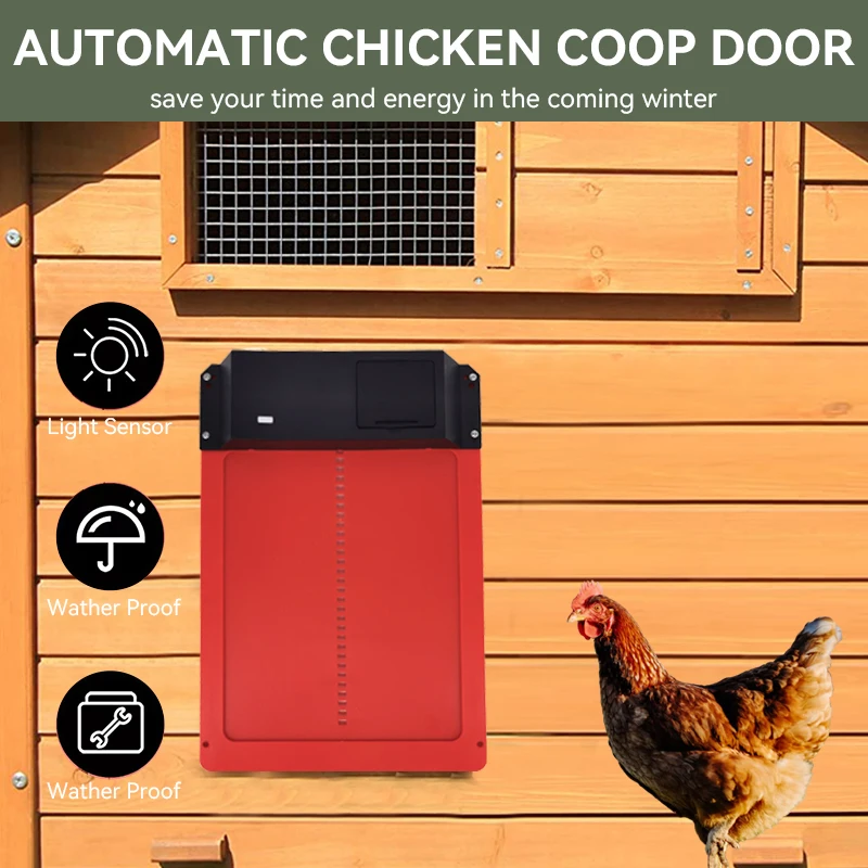 Automatic Chicken Coop Door Opener Battery Powered Light Sense Control ...