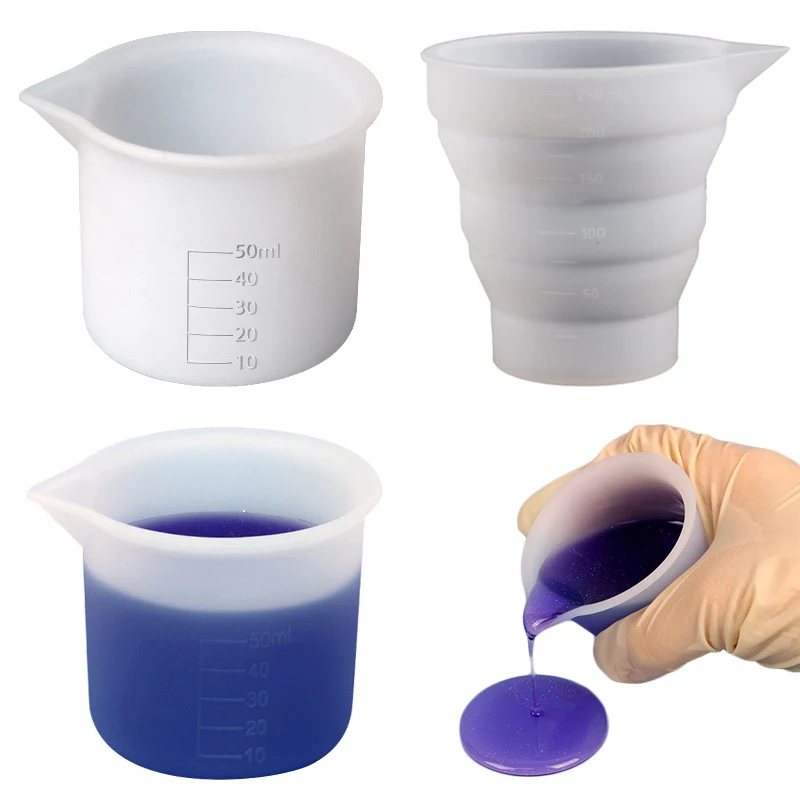 Silicone-Measuring-Cup-Resin-Jewelry-Tools-Foldable-Measuring-Cups-With ...