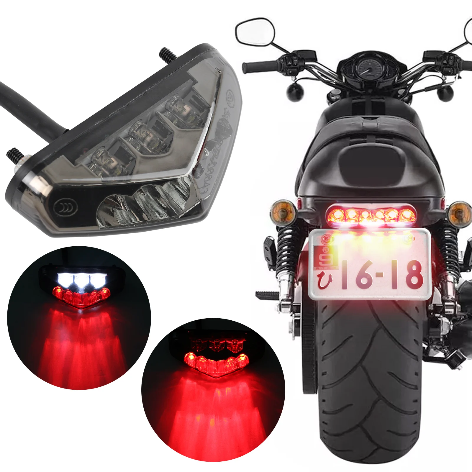 12V-Universal-Motorcycle-Tail-Rear-Light-Smoked-LED-Brake-Light ...