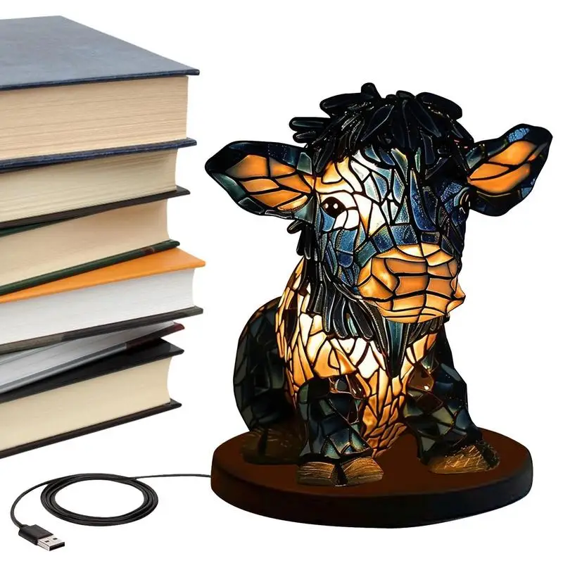 Cow-Bedside-Lamp-Vintage-Table-Lamp-Cow-Light-Nightstand-Lamp-Table ...