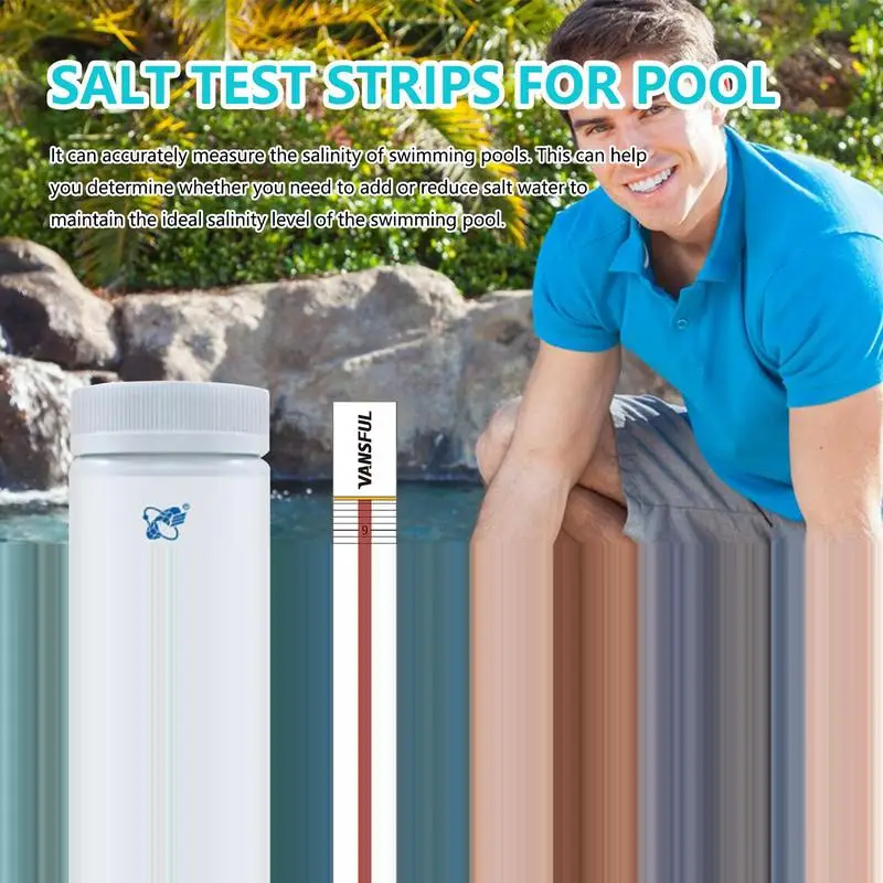 Pool Salt Test Strips Swimming Pool Saltwater Detection Strips Multi ...