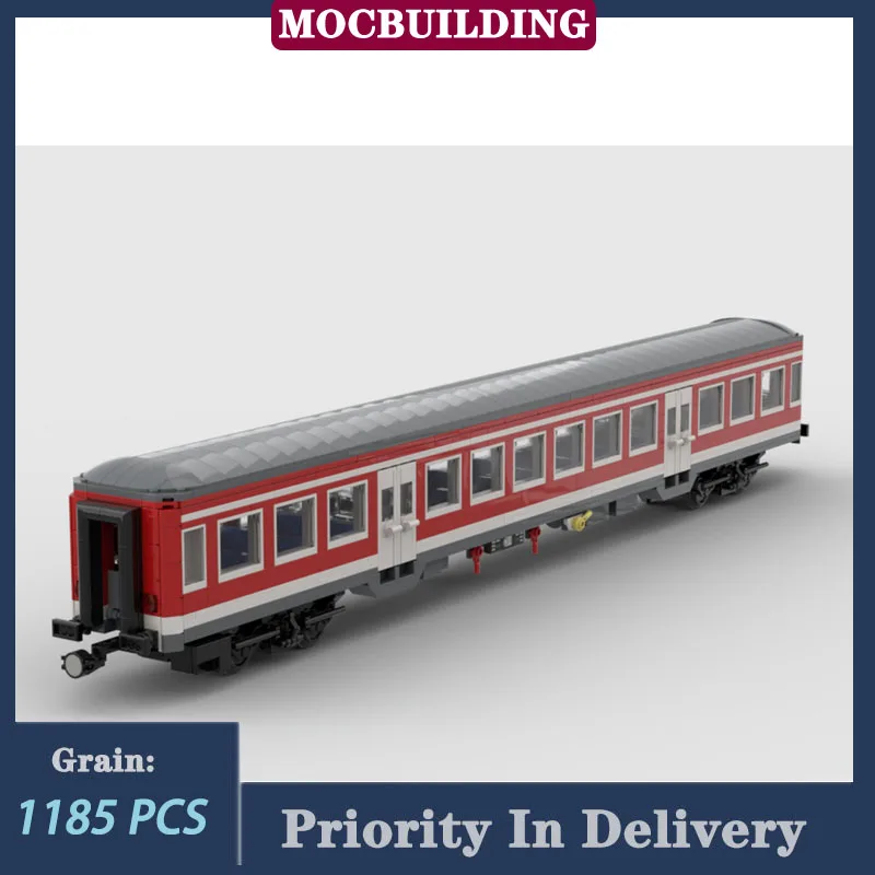 MOC City DB 8W Red Bus Model Building Blocks Railway Train Transport ...