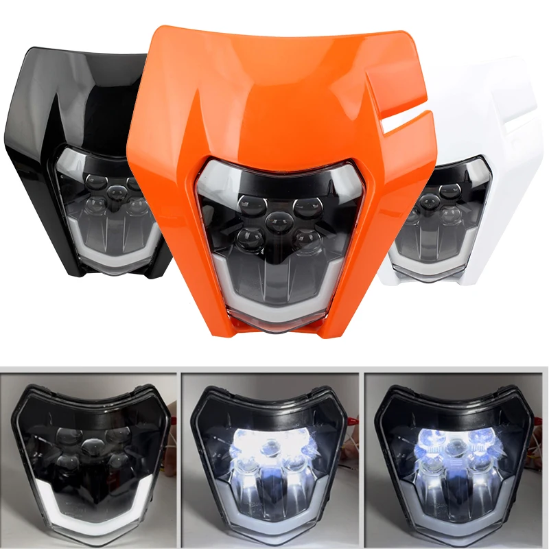 Motorcycle LED Headlight Plate Accessories for KTM EXC SX Fairing Wick ...