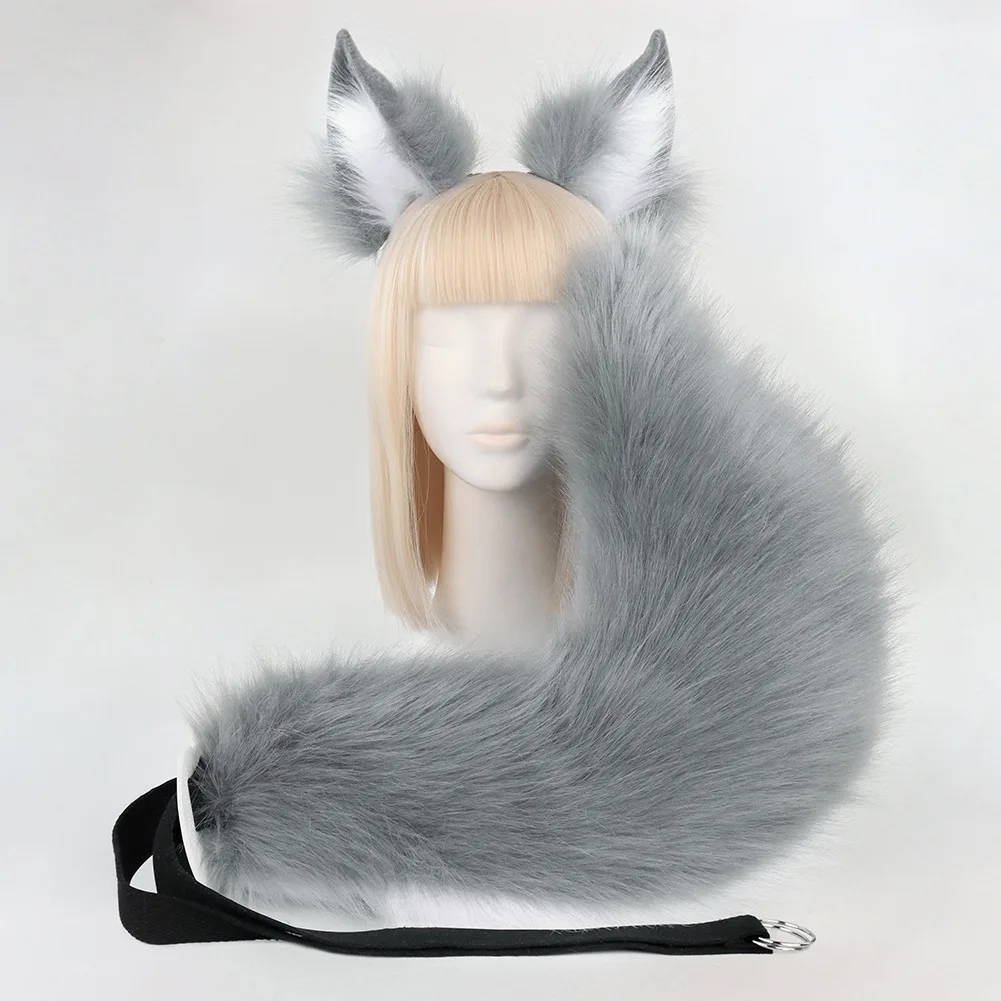 Adjustable-Belt-Party-Fur-Animal-Tail-Furry-Wolf-Fox-Ear-Headband-Women ...