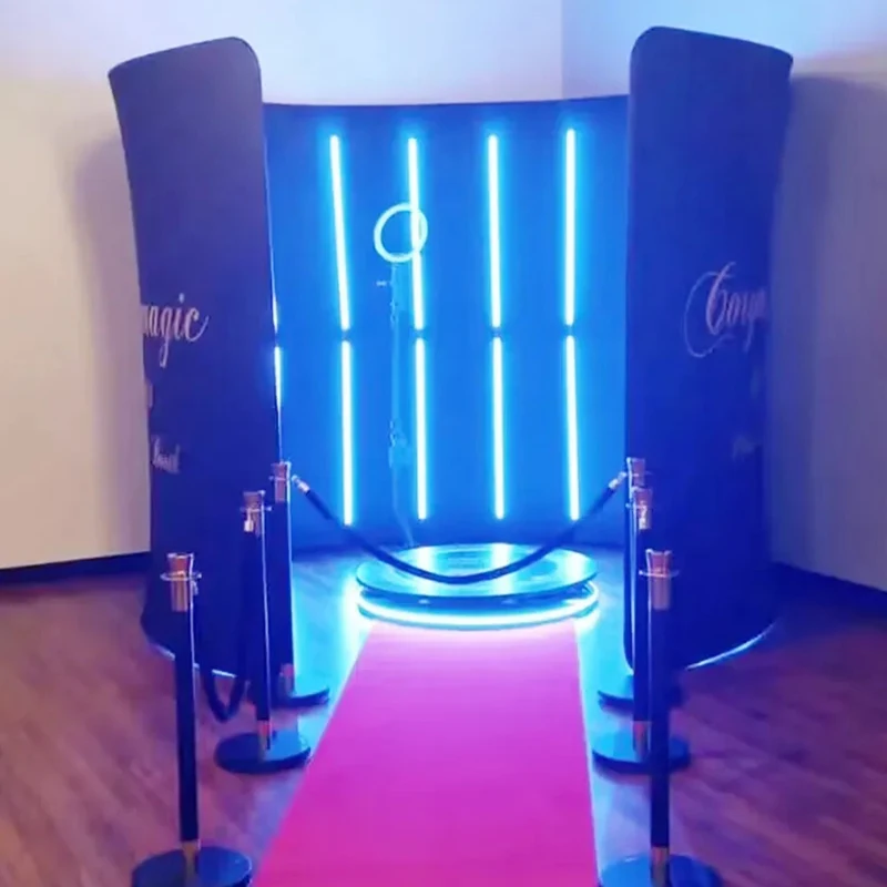 360-Photo-Booth-Enclosure-Backdrop-Tent-with-Led-Lights-360-Degree ...