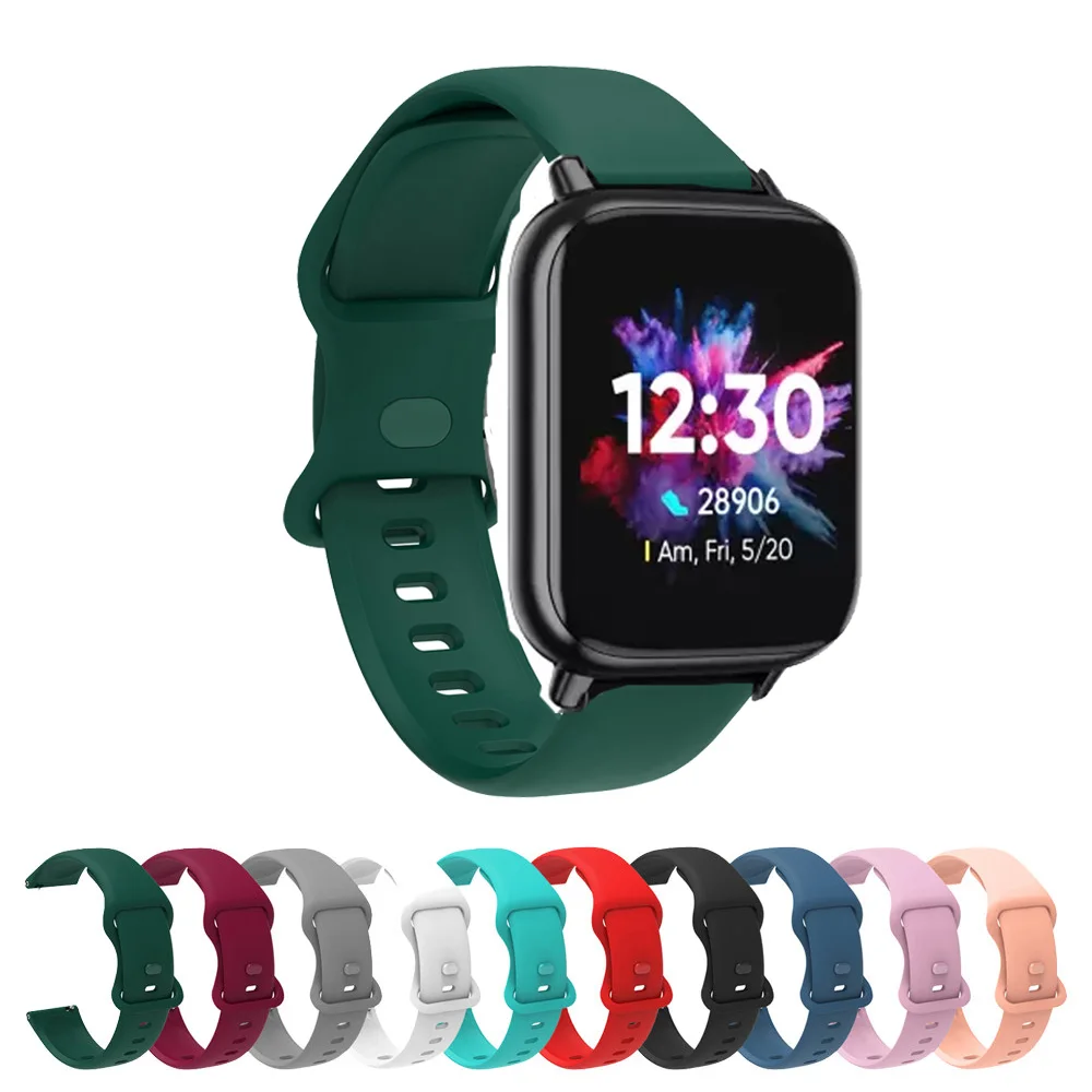 20mm-New-Silicone-Watch-Strap-For-DIZO-Watch-2-by-TechLife-Realme-Wrist ...