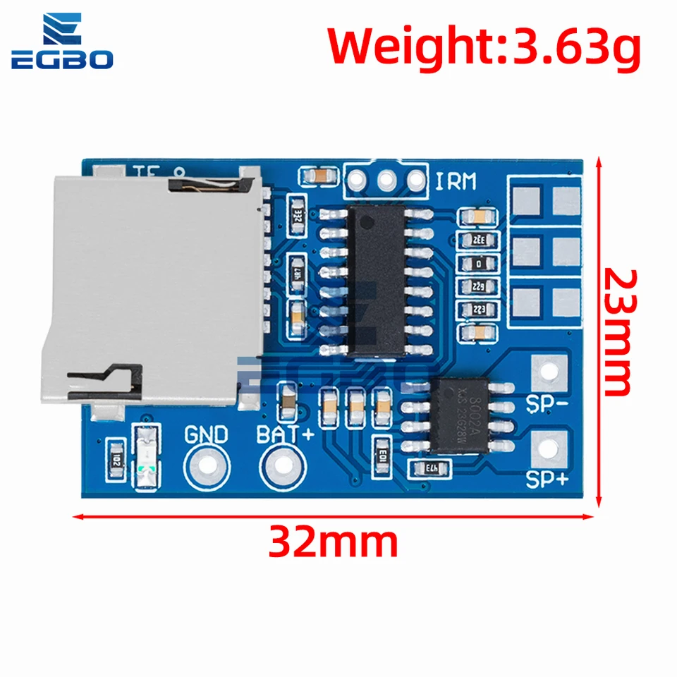 Arduino Gpd2846a Mp3 GPD2846A TF Card MP3 Decoder Board With 2W ...