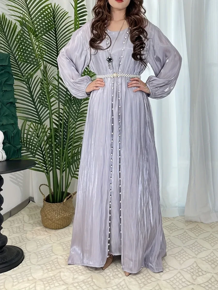 Arab Muslim Abaya Women Dress Beading 2 Piece Set Eid Morocco Caftan ...