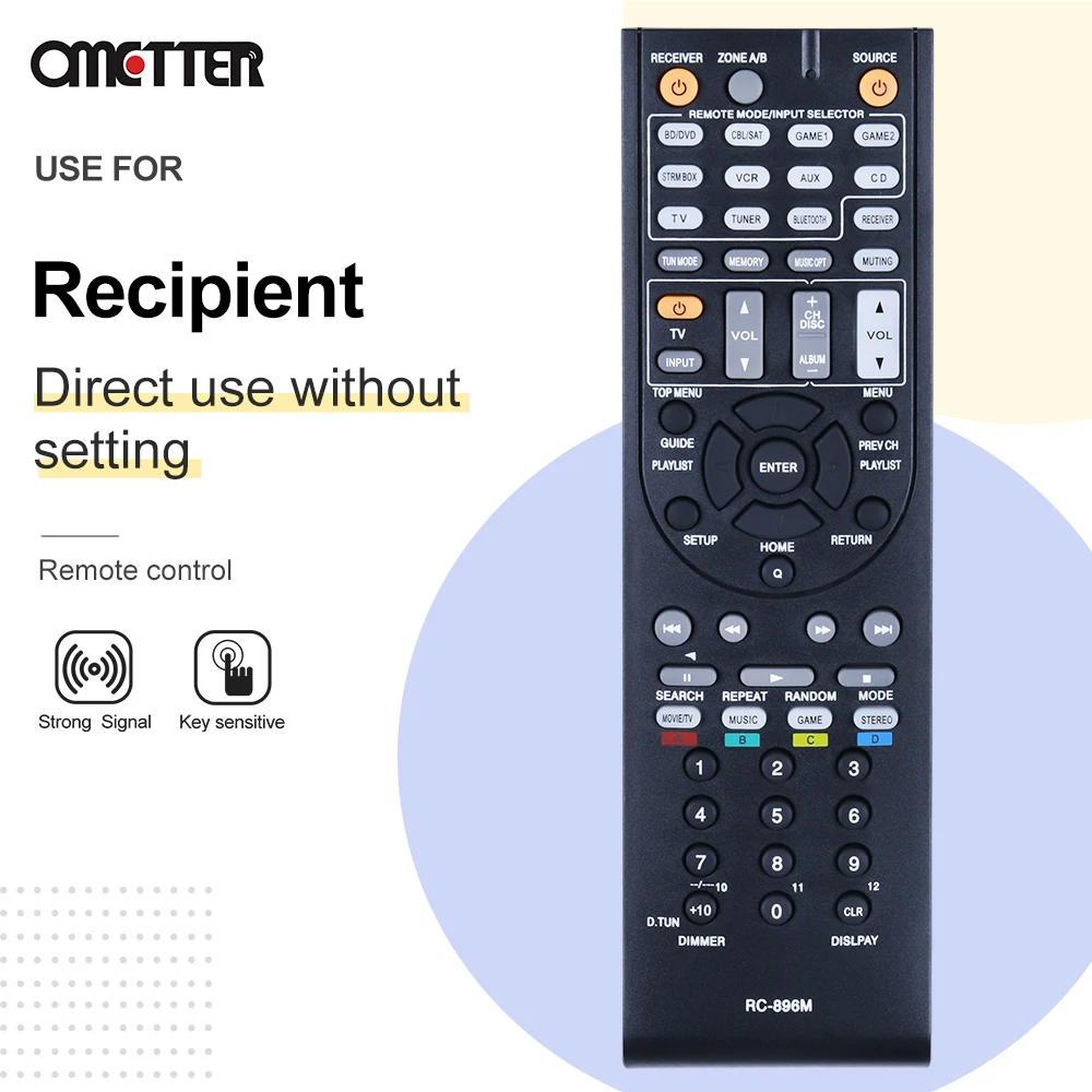 RC-896M RC-865M New For Onkyo Parts AV Receiver Remote Control HT-S5600 ...