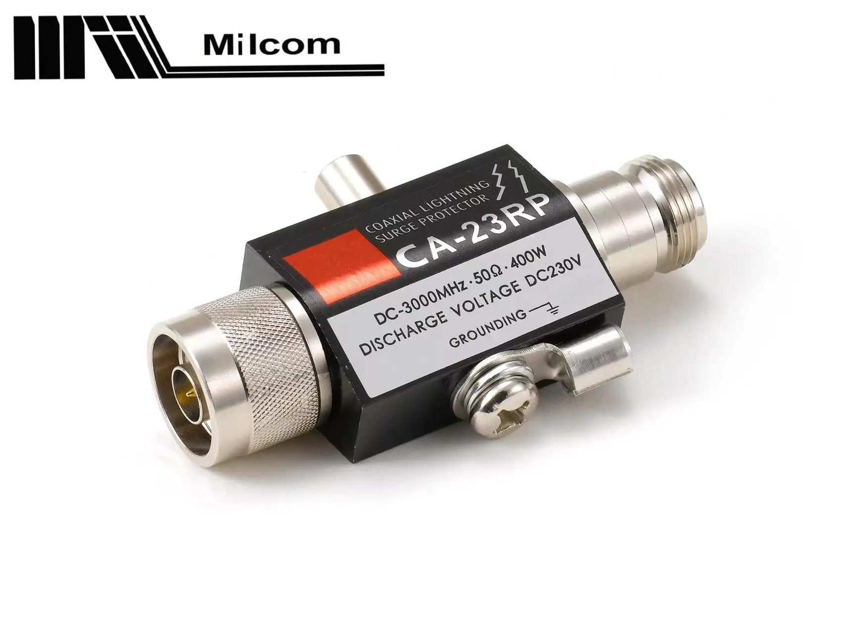 Milcom CA-23RP 번개 피뢰기 N-M-F 동축 커넥터, 3GHz, 400W, 50ohm, DC-3000MHz N
