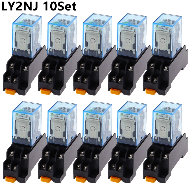 10set-12V-24V-36V-48V-DC-110V-220V-380V-AC-Coil-Power-Relay-LY2NJ-DPDT ...