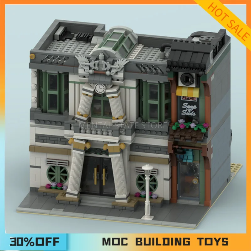 2108PCS-Customized-MOC-Modular-Classical-Brick-Bank-Building-Blocks ...