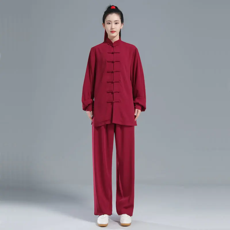 Women Cotton Silk Chinese Tai Chi Suit Men Kung Fu Wushu Martial Arts ...