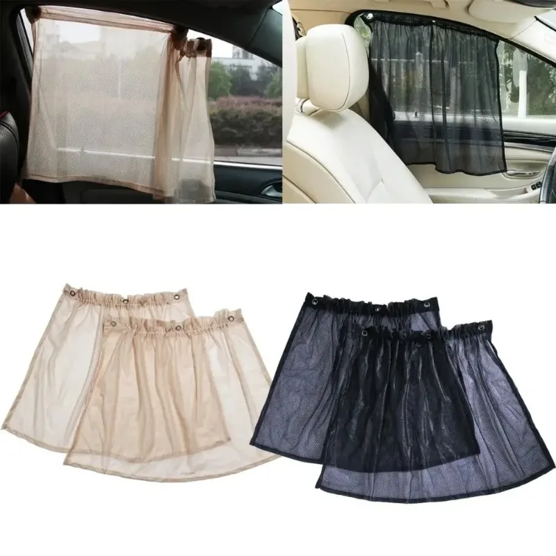 1Pair Universal Net Car Sunshade Auto Side Window Black Beige Summer ...