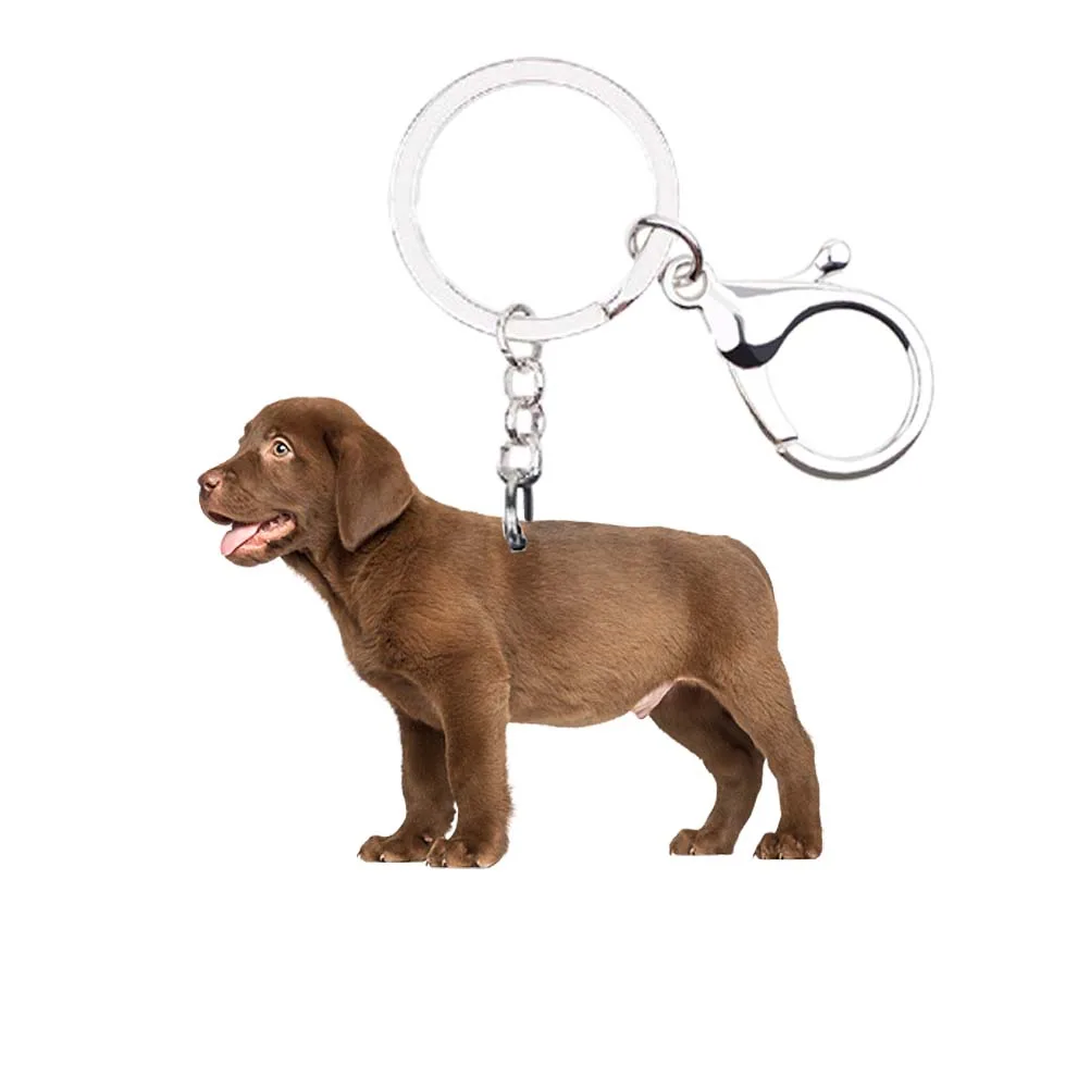 Labrador Retriever Dog Keychain Animal 2D Flat Llaveros Kawaii for Him ...