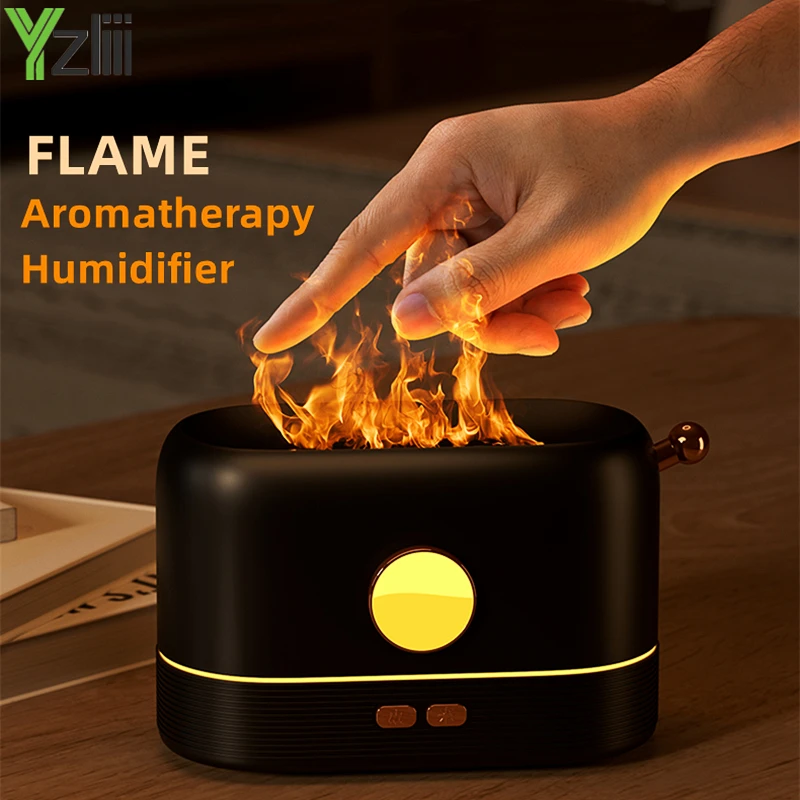 200ml Flame Diffuser Air Humidifier Ultrasonic Cool Mist Maker ...