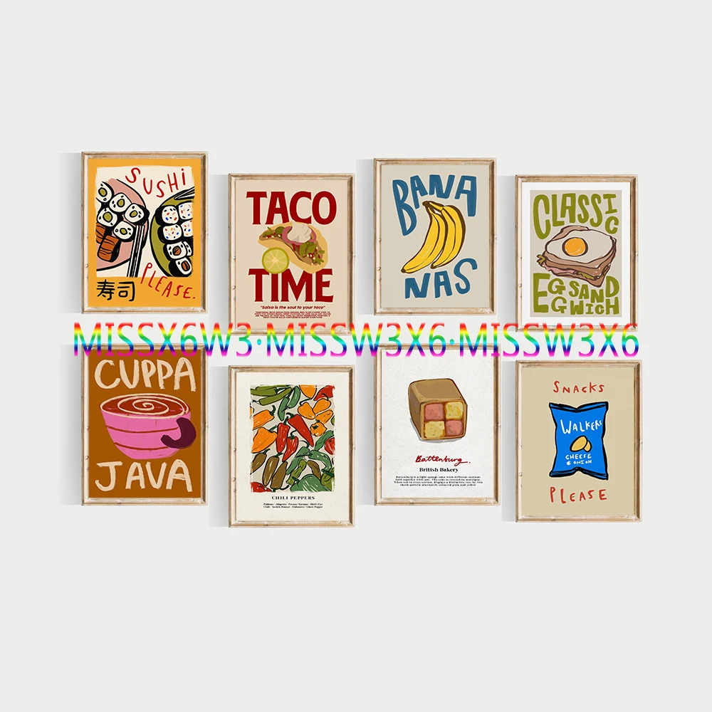 Foodies-Sushi-Taco-Bakery-Poster-Canvas-Printing-Snack-Poster ...
