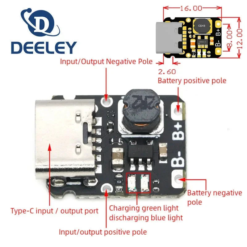 Type-C-USB-TP4057-1A-Lithium-Battery-Charging-Protection-Board-Module ...