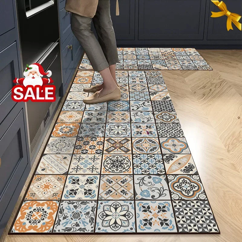Non-slip Kitchen Mat Crystal Velvet Super Absorbent Floor Mats Kitchen ...