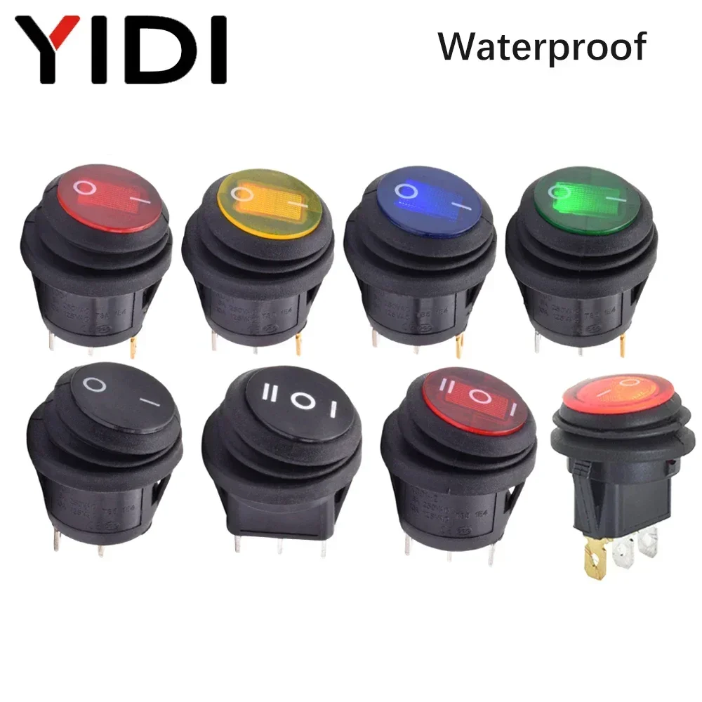 Waterproof-Round-Rocker-Switch-2-3-Pin-Position-12V-220V-Red-Green-Blue ...