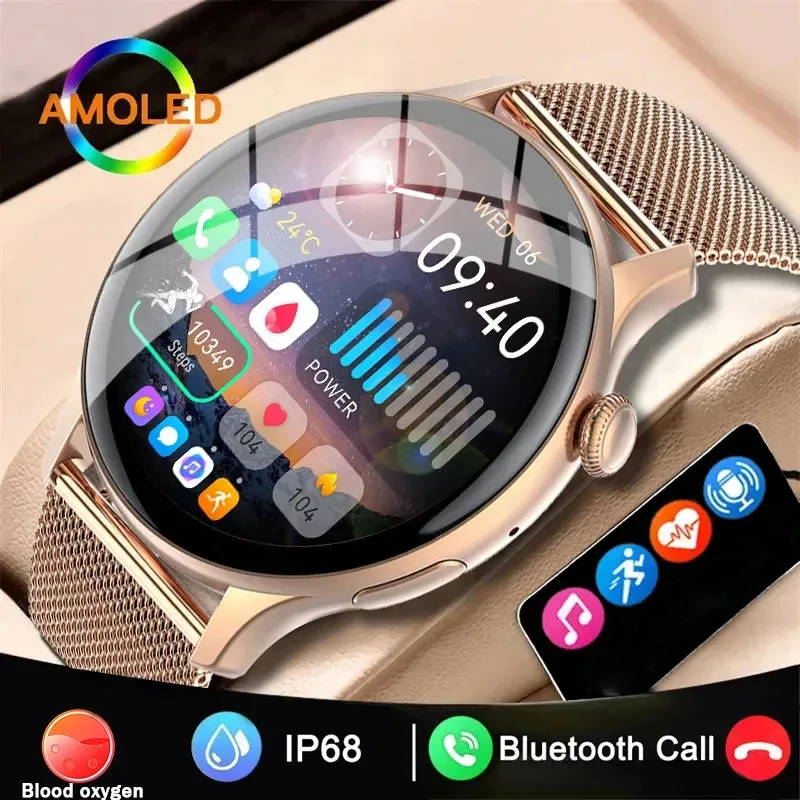 2024-New-Smartwatch-Women-466-466-AMOLED-Screen-Always-Display-Time ...