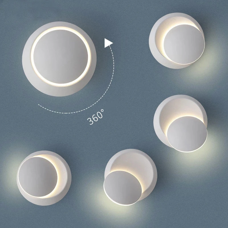 LED-Wall-Lamp-360-Degree-Rotation-Adjustable-Bedside-Light-White-And ...