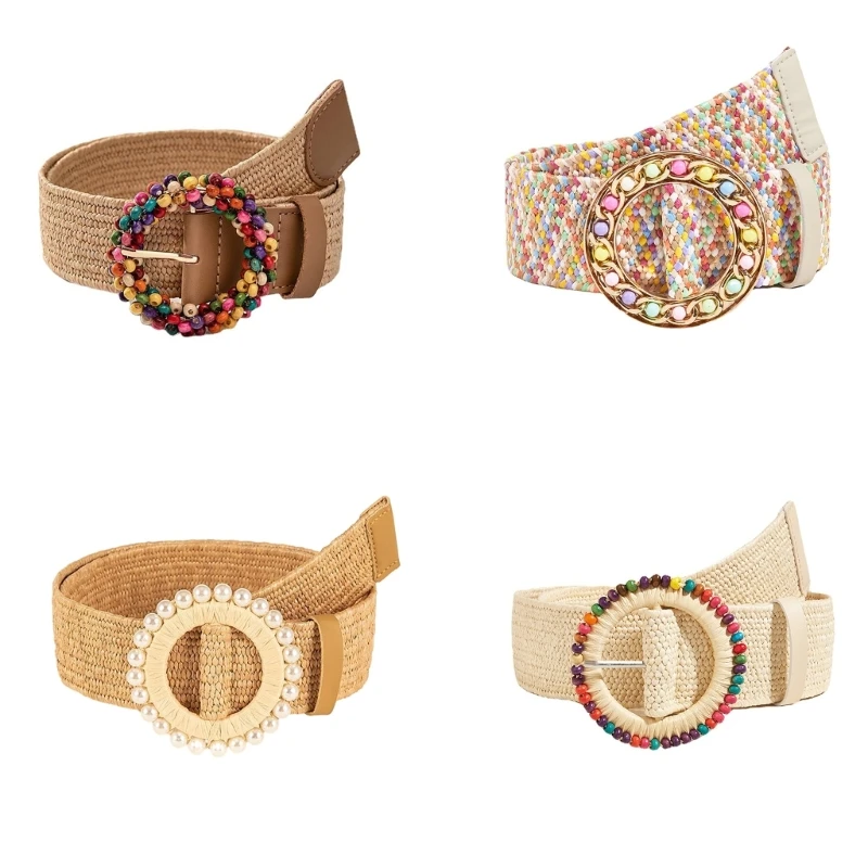 Women-Belt-Round-Buckle-Hand-woven-Belt-Bohemian-style-Belt-for-Female ...