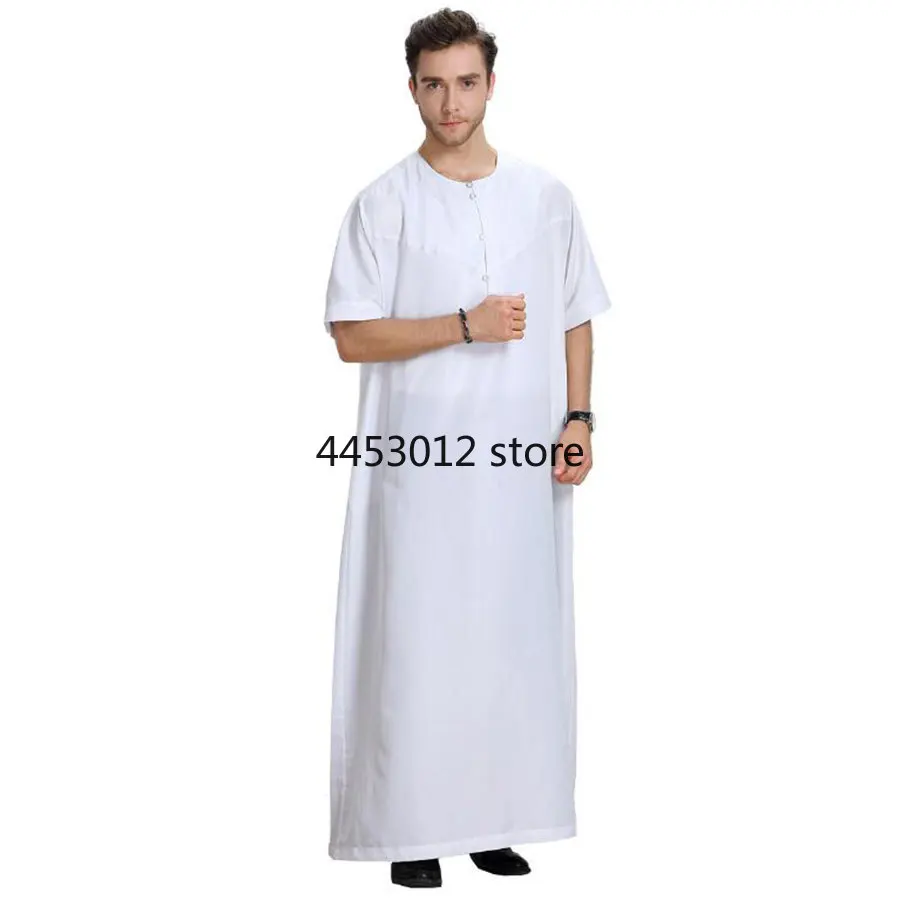 Short-Sleeve-Jubba-Thobe-For-Men-Islamic-Clothes-Summer-Muslim-Saudi ...