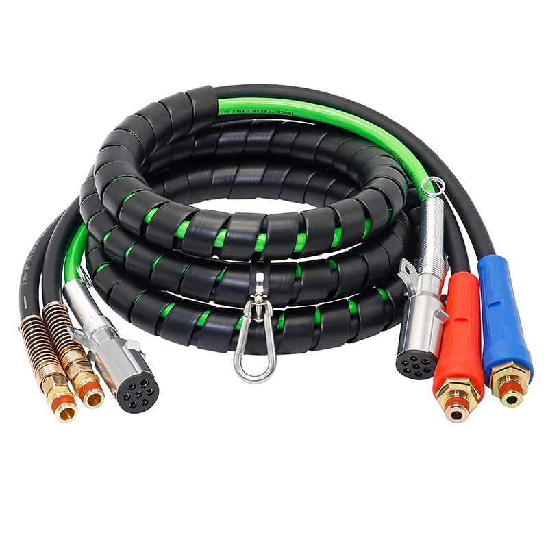 15ft 3 in 1 ABS & Power Air Line Hose Wrap 7 Way Electrical Cable ...