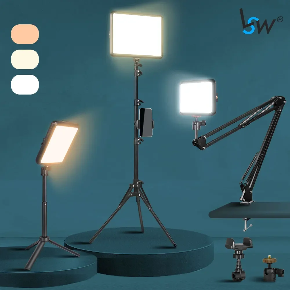 LED-Fill-Lighting-Photography-Light-Kit-with-Tripod-Stand-Desk-Arm-for ...