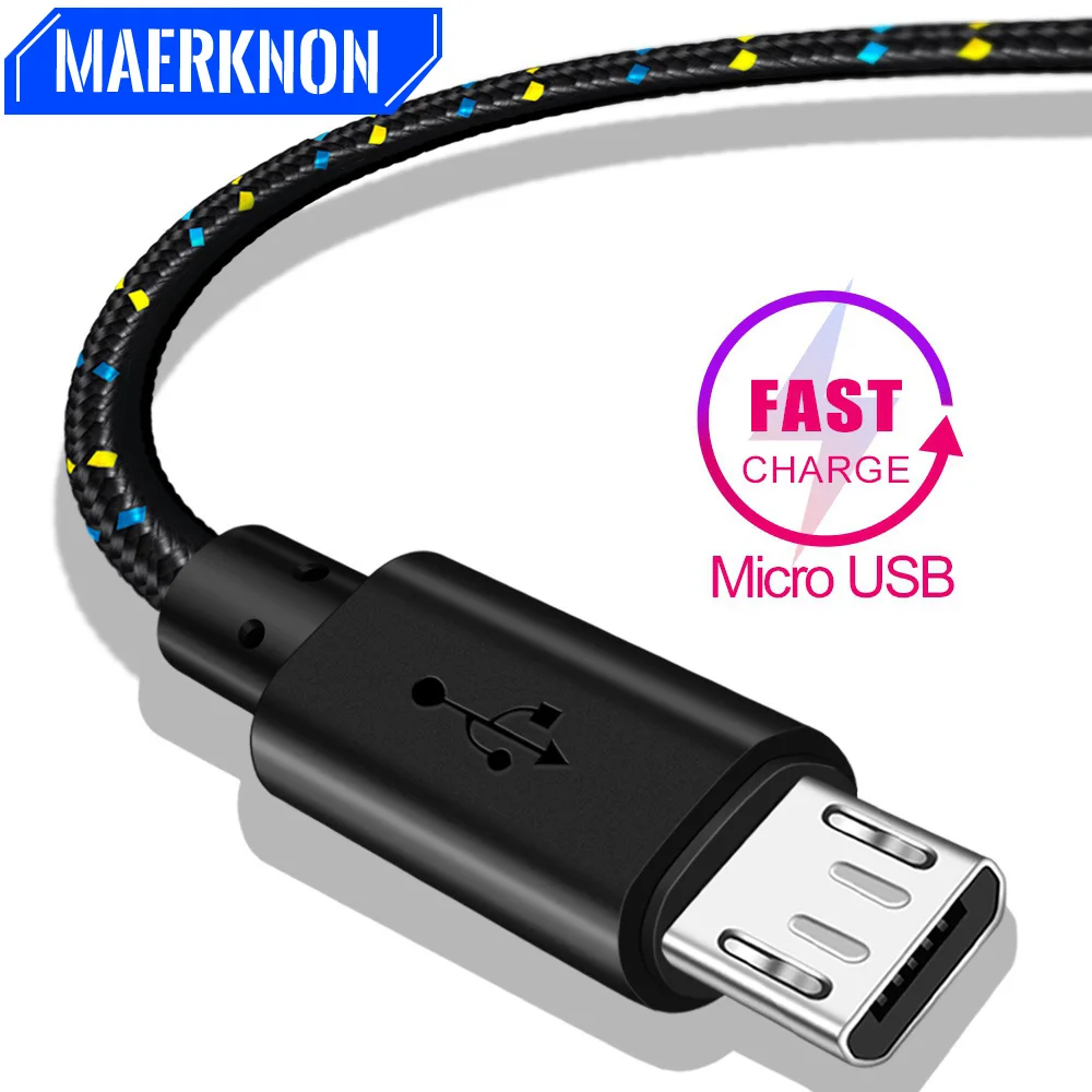 Micro-USB-Cable-0-2M-1M-2M-3M-Nylon-Braided-Fast-Charging-microusb ...