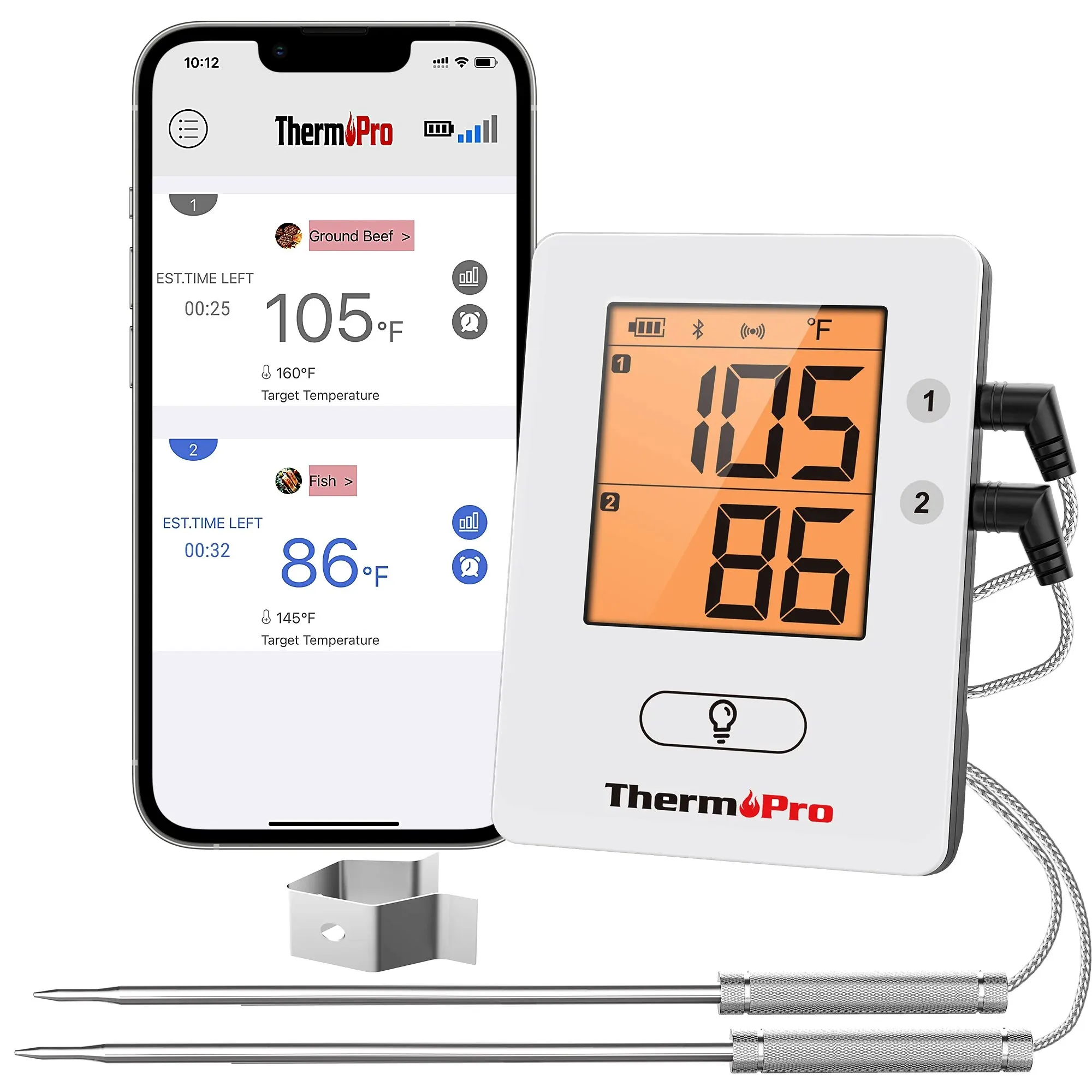 ThermoPro-TP910-Smart-Bluetooth-Connected-Phone-APP-150M-Wireless-Range ...