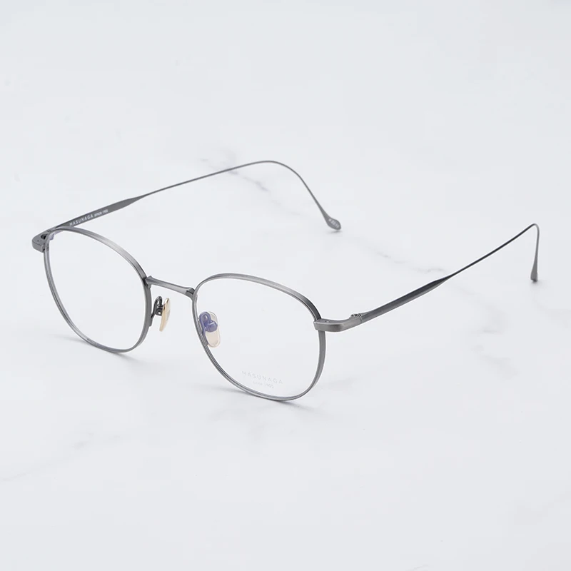 Japanese-Masuna-Chord-D-Oval-Iron-Grey-Glasses-Frame-Men-Shades-Hand ...