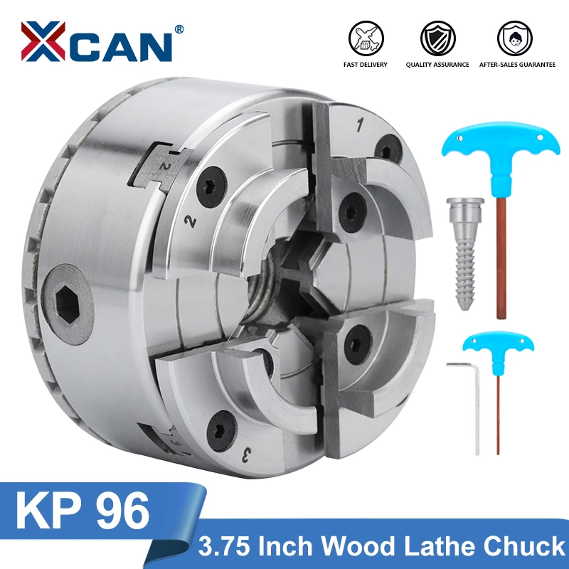 XCAN Chuck KP96 4-Jaw Self-Centering Chuck for Wood Lathe 3.75 inch ...