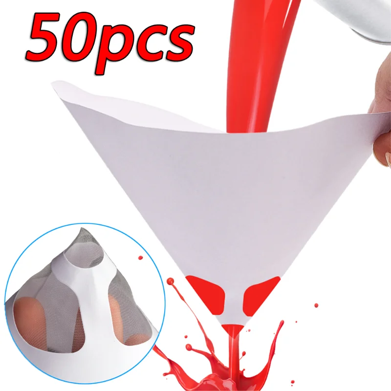 일회용 페인트 종이 필터 120 메쉬 자동차 페인트 스프레이 종이 필터 일회용 원추형 나일론 미크론 종이 깔때기 도구