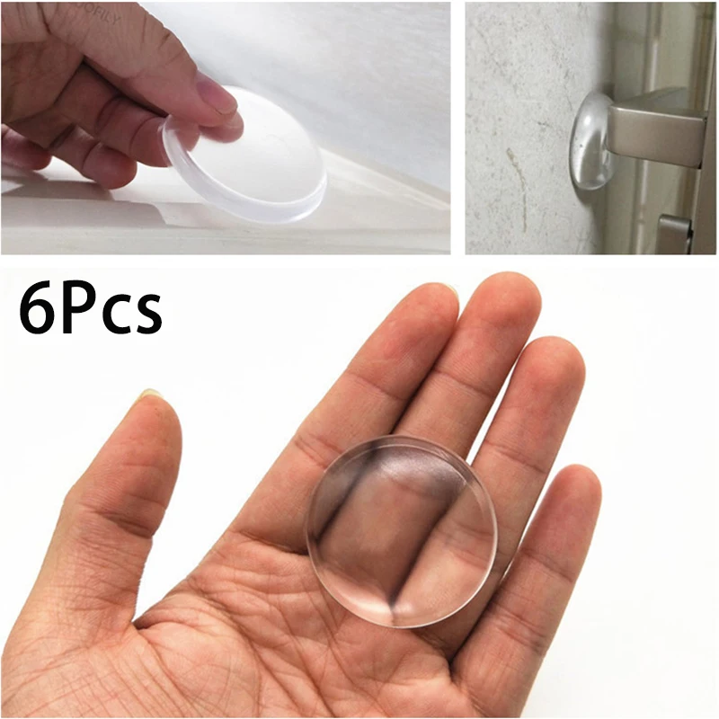 Silicone Stops Door Handle Silencer Wall - 1/6pcs Soft Silicone Wall ...