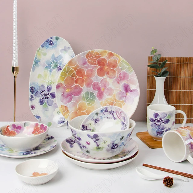 Purple And White Dinnerware Sets