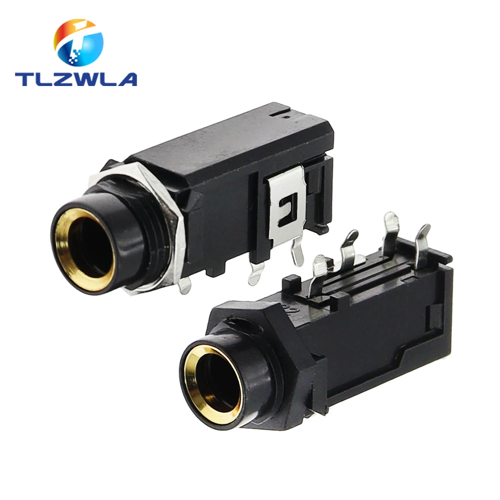 5PCS-DIY-6-35mm-6-5mm-Jack-Gold-Plated-4P-Stereo-Dual-Channel ...