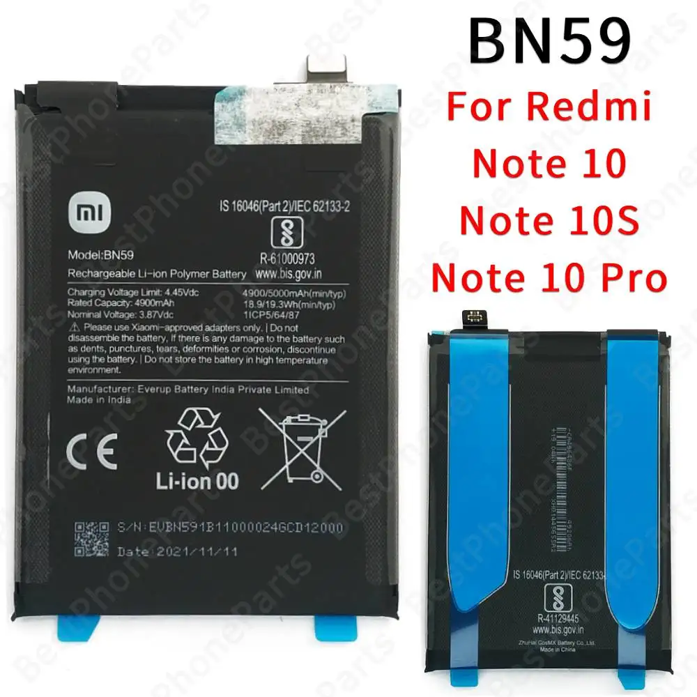 Batería Para Xiaomi Redmi Note 10S 10 Pro, repuesto de teléfono móvil ...