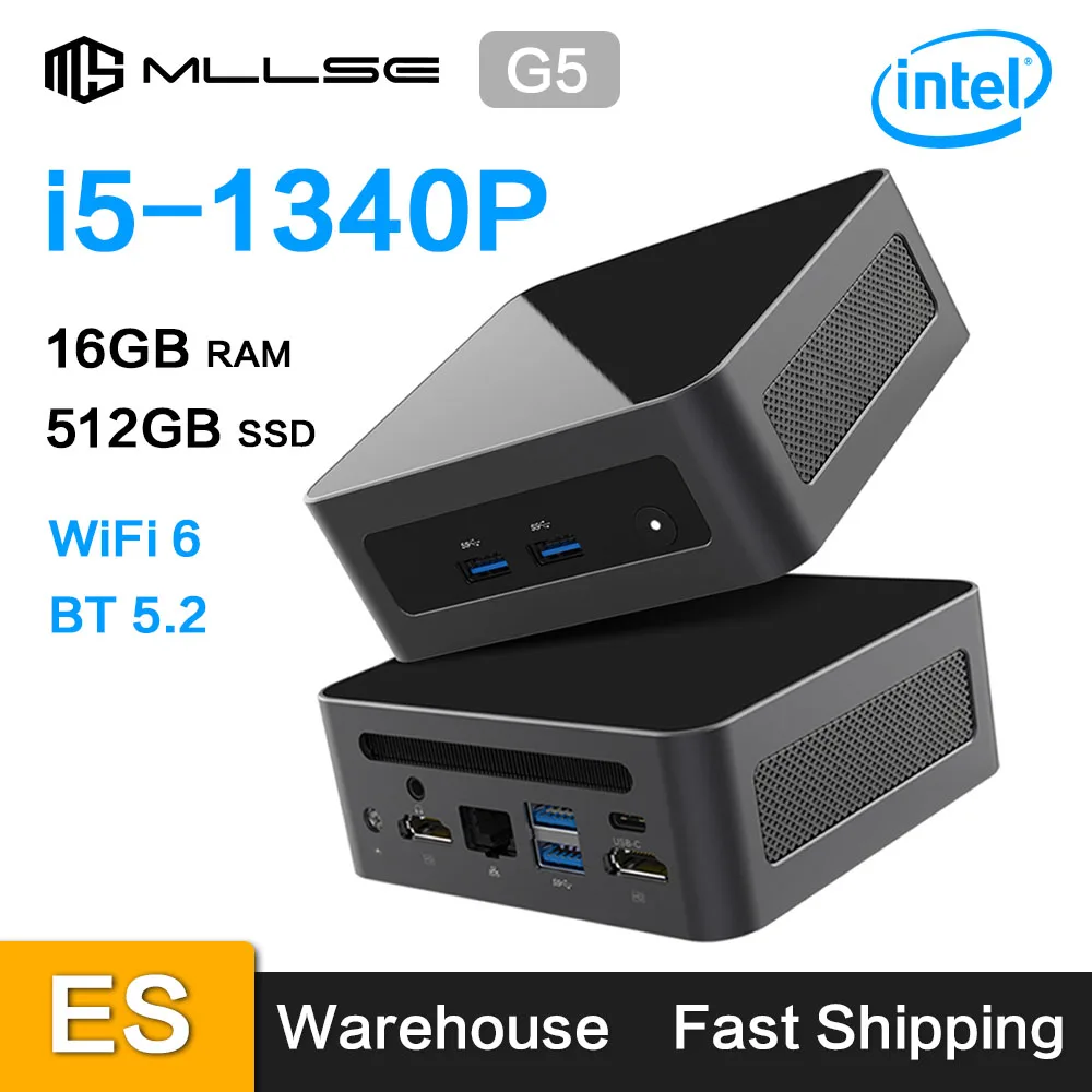 MLLSE G5 Mini PC Intel I5-1340P CPU 16GB RAM 512GB SSD WiFi6 BT5.2 ...