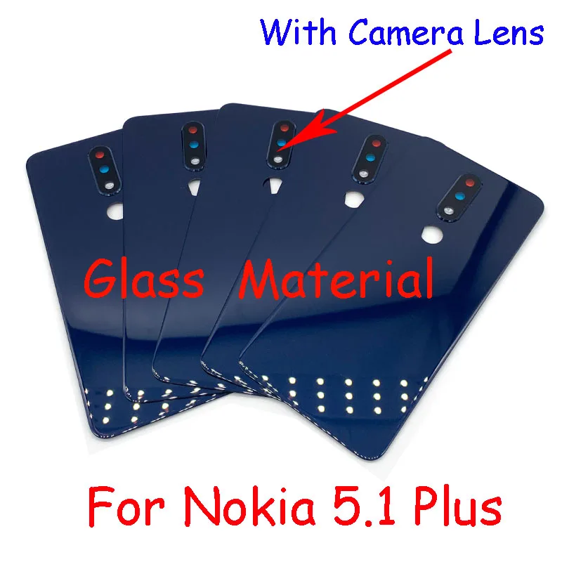 AAAA-Quality-Glass-Material-10PCS-For-Nokia-5-1-Plus-X5-Back-Cover ...