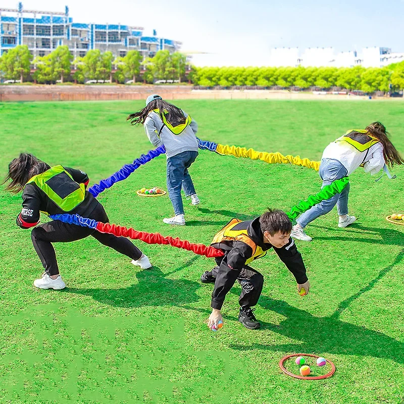 Team-Building-Games-Outdoor-Elastic-Fleece-Cooperative-Stretchy-Band ...