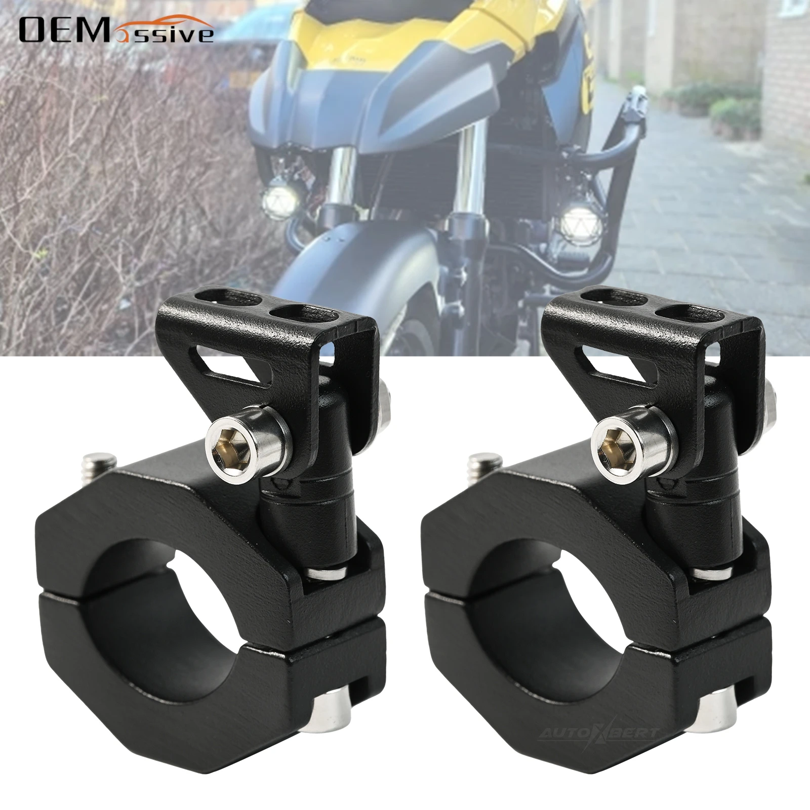 Motorcycle-LED-Headlight-Spotlight-Mount-Bracket-Adjustable-Fog-Light ...