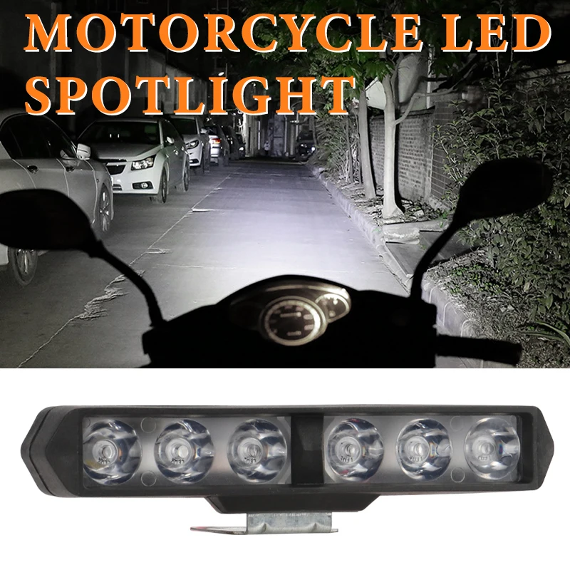 2PCS-6LED-Motorcycle-Headlight-DRL-Spotlight-Auxiliary-High-Bright ...