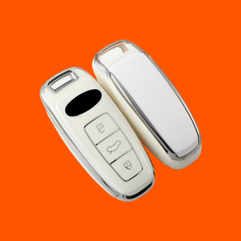 3 Buttons TPU Remote Key Fob Case Cover for Audi A6 A6L A7 A8 A8L A3 E ...