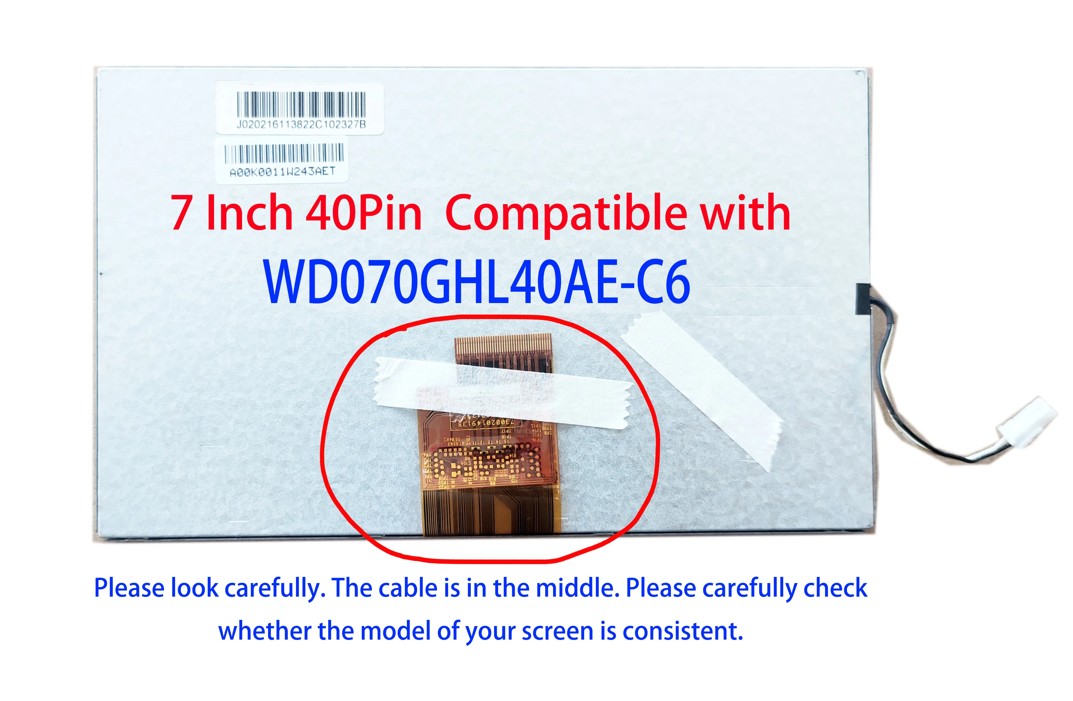 7-Inch-LCD-40pin-NEW-For-Radio-165-100mm-WD070GHL40AE-C6-Compatible-Rk ...