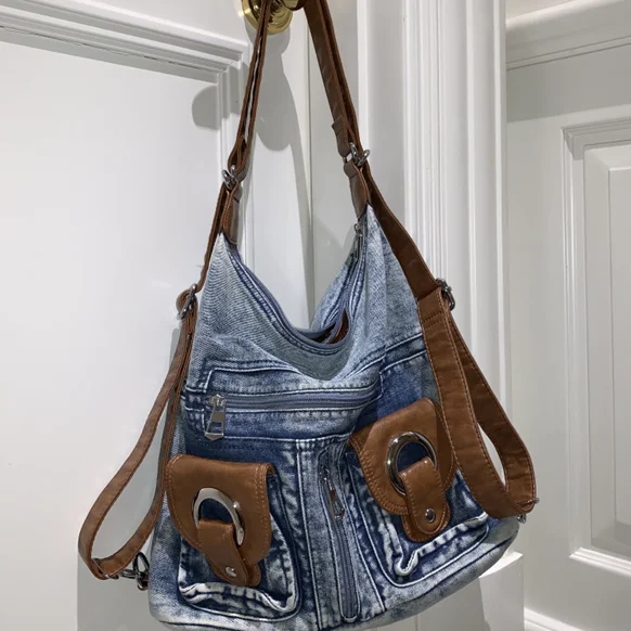 JIAERDI Punk Denim Y2k Bag Women 2023 High Street Pockets Chic Vintage ...
