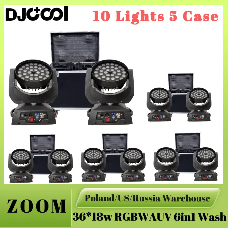 1-10pcs-Zoom-LED-Wash-36x10w-RGBW-4in1-Moving-Head-Wash-Light ...